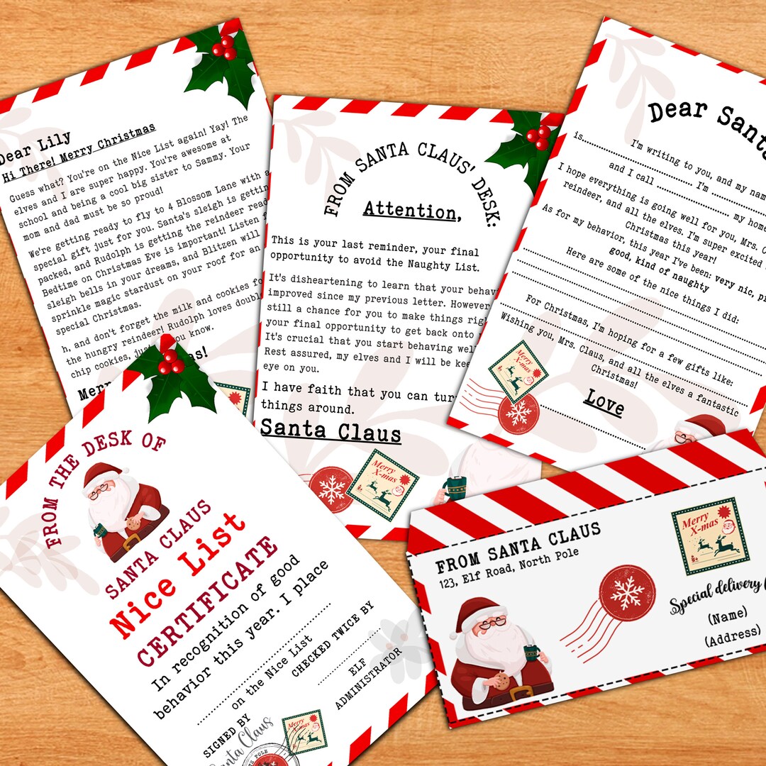 Editable Official Letter From Santa for Kids Bundle With Santa Envelope ...