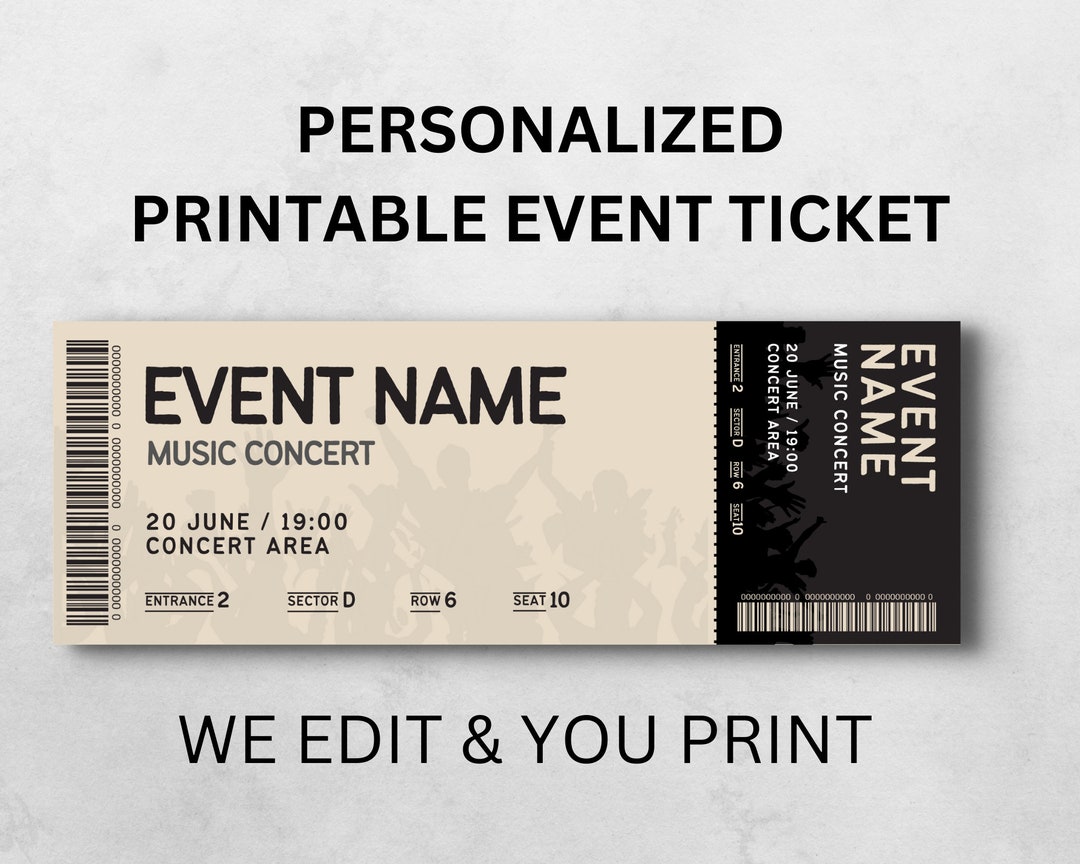 Custom Concert Tickets Personalized Events Theater Show Surprise ...