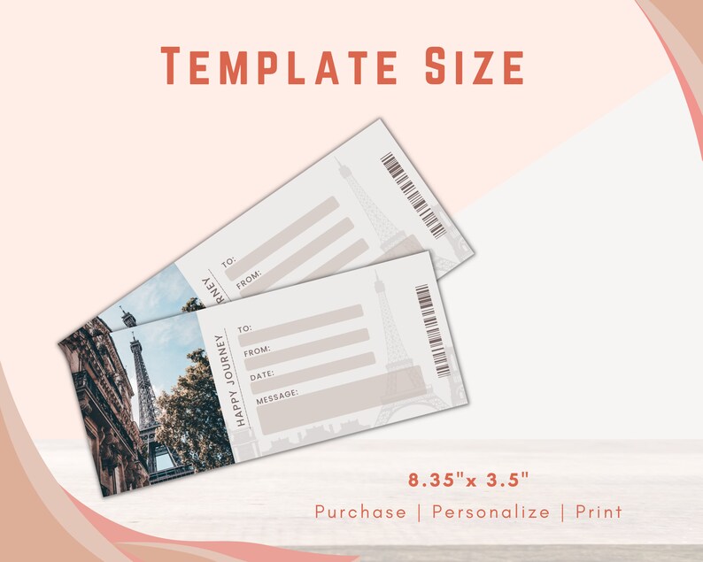 Paris Boarding Pass Paris Ticket Travel Ticket Template - Etsy