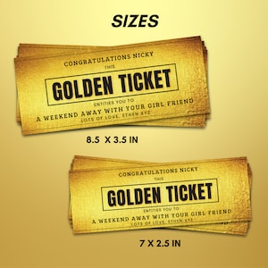 Golden Ticket Template, Printable Golden Ticket Editable Template ...