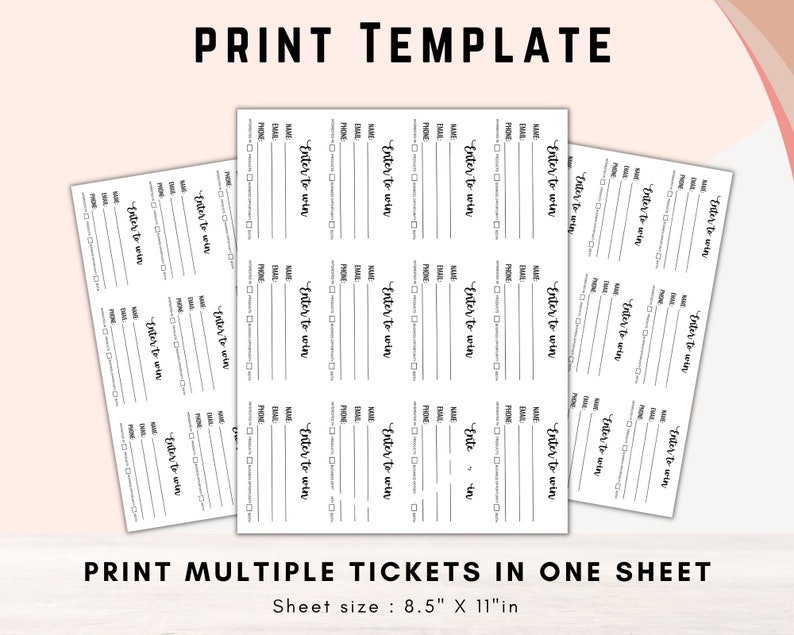 Printable Black and White Raffle Cards Raffle Ticket - Etsy