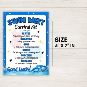 Editable Swim Survival Kit, Swim Gift Bags, Swim Team Survival Kit ...