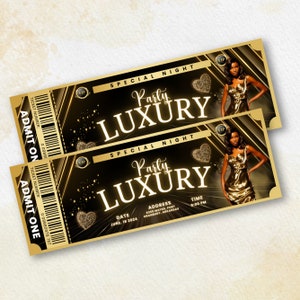 Editable Party Ticket Canva Template, Printable Event Ticket, Concert ...