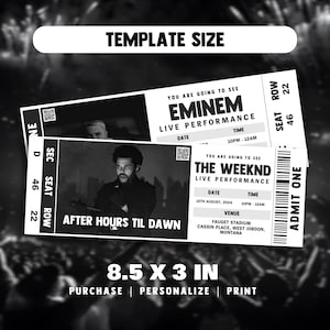 Editable Concert Ticket Template, Custom Concert Ticket Gift, DIY Event ...