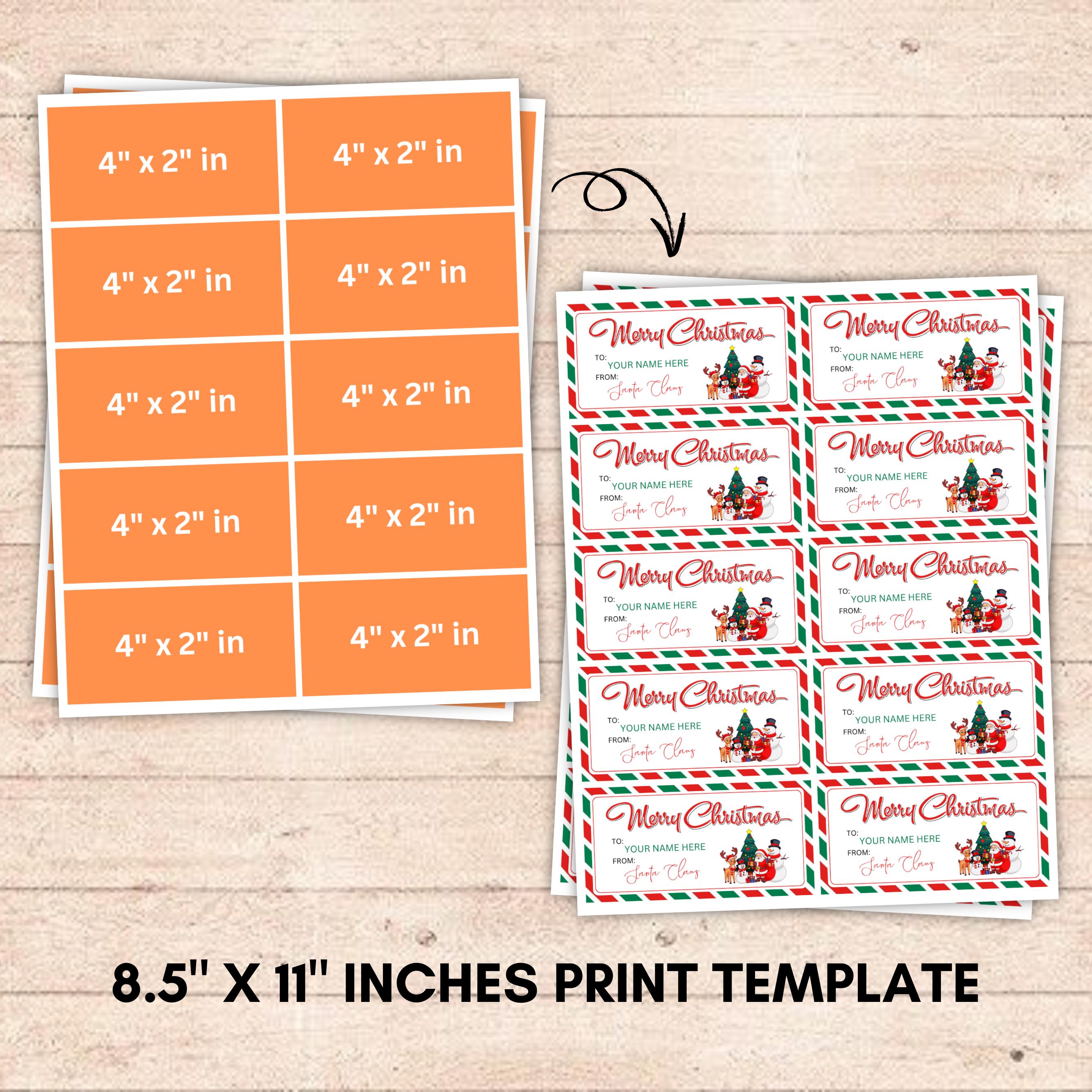 Santa Gift Tags Printable,christmas Labels Stickers Tags,from Santa ...