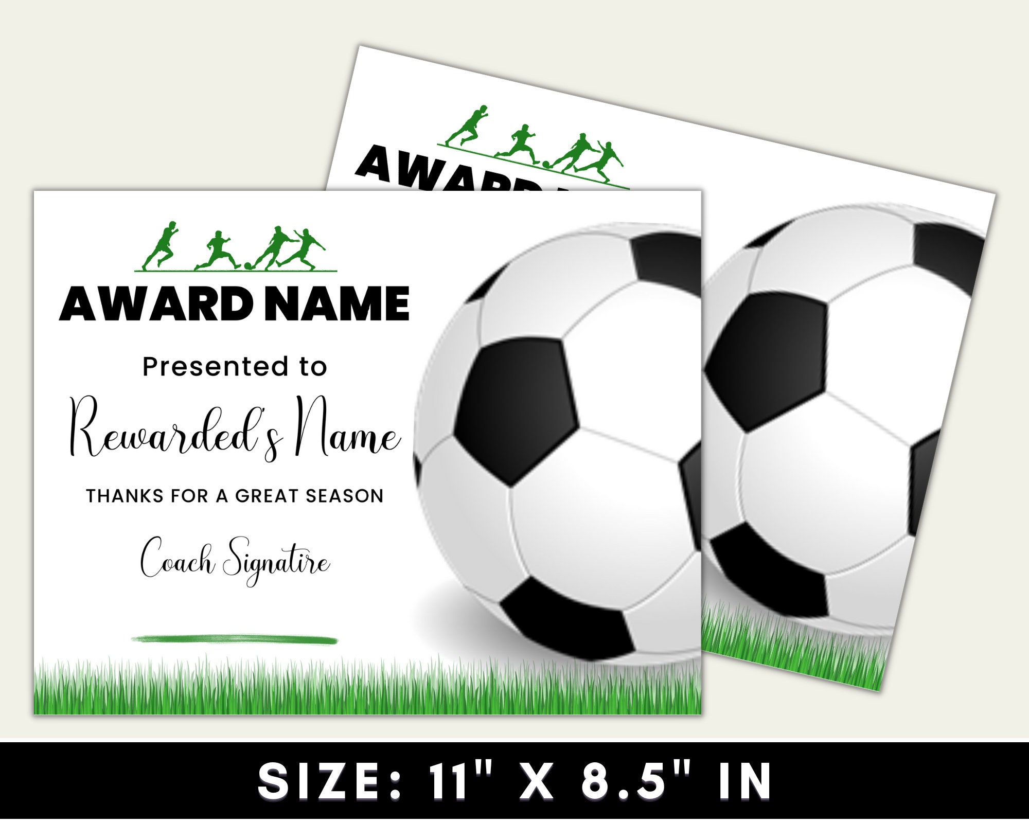 Soccer Award Certificates Award Ceremony Certificates - Etsy Australia