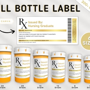 Pill Bottle Labels Printable Editable Prescription Label - Etsy
