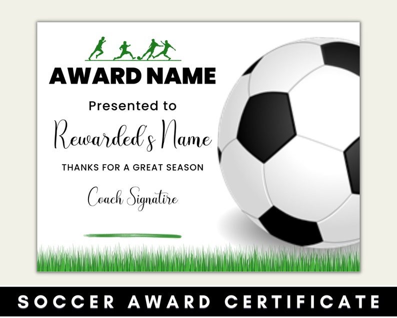 Soccer Award Certificates, Award Ceremony Certificates, Printable Award ...