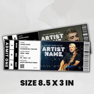 Editable Concert Ticket Canva Template, Printable Event Ticket, Custom ...