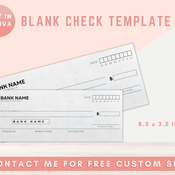 Large Check Template - Etsy