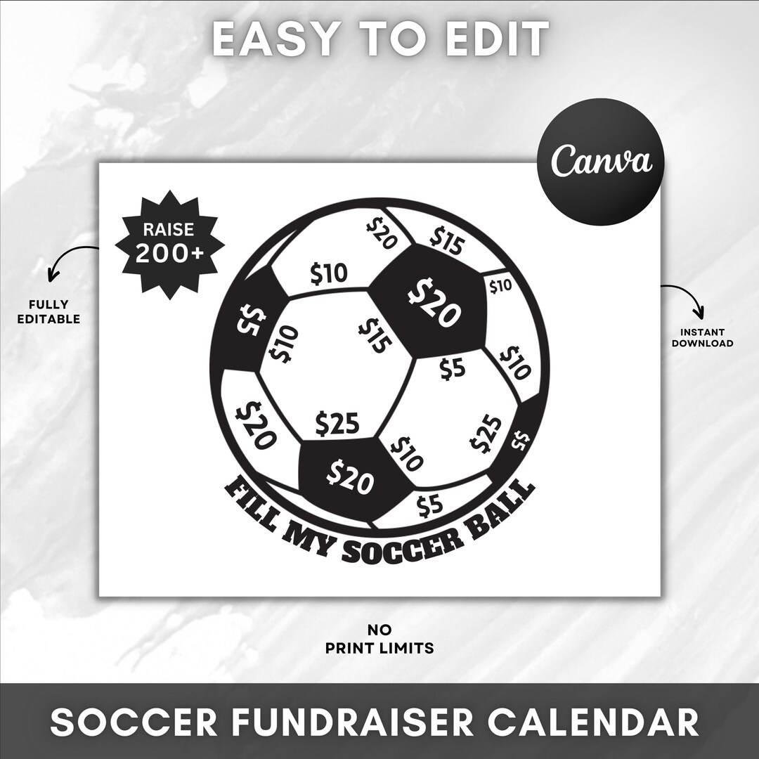 Editable Soccer Pick a Date to Donate Fundraiser Template, Fundraiser ...