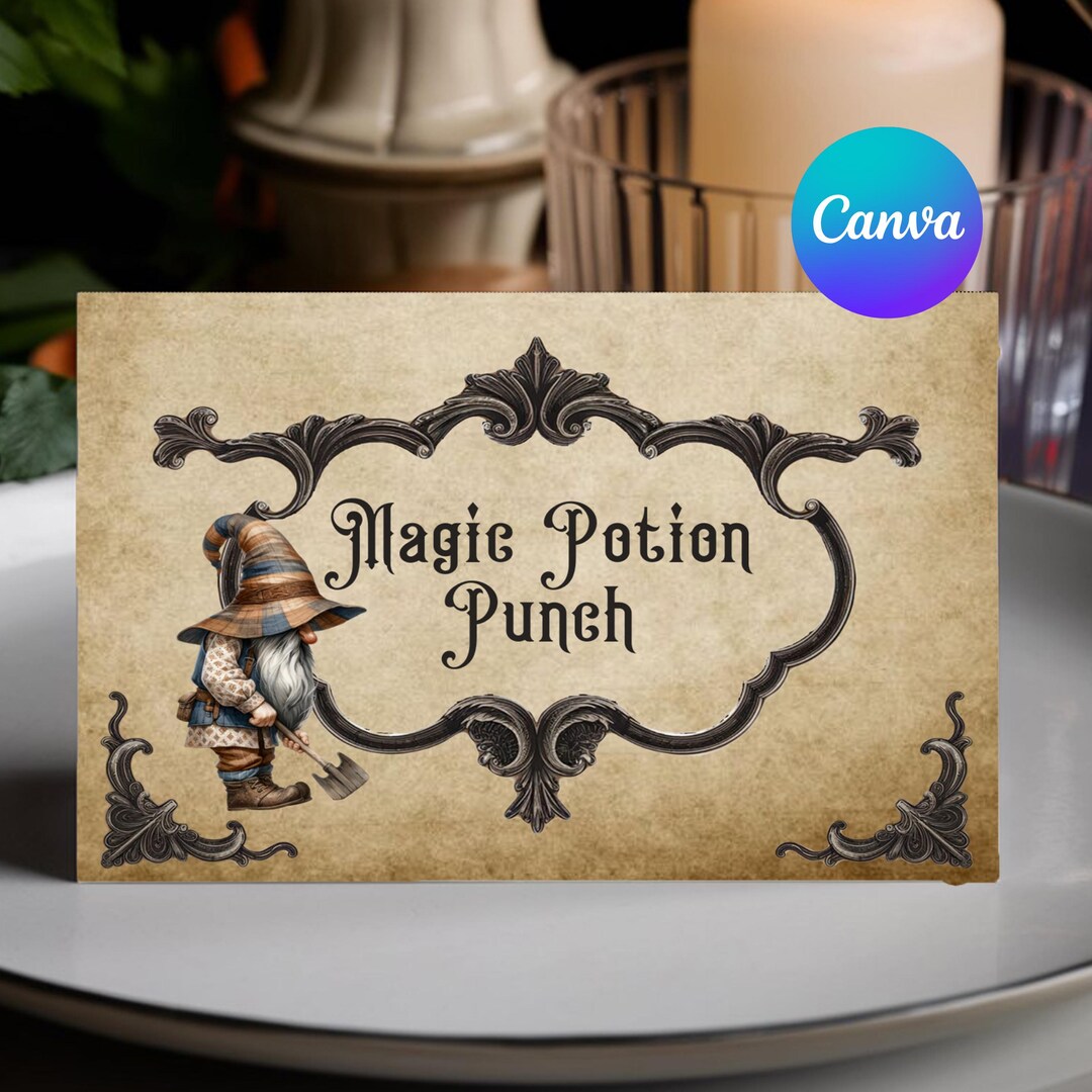 Wizard Birthday Party Food Label Template, Editable Wizard Food Label ...