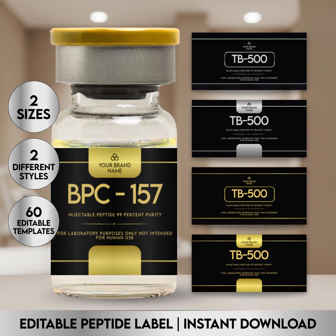 Peptide Label Template, Peptide Printable Label, Peptide Therapy Canva ...