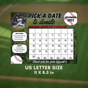 Editable Baseball Calendar Fundraiser Template | Clear the Board ...
