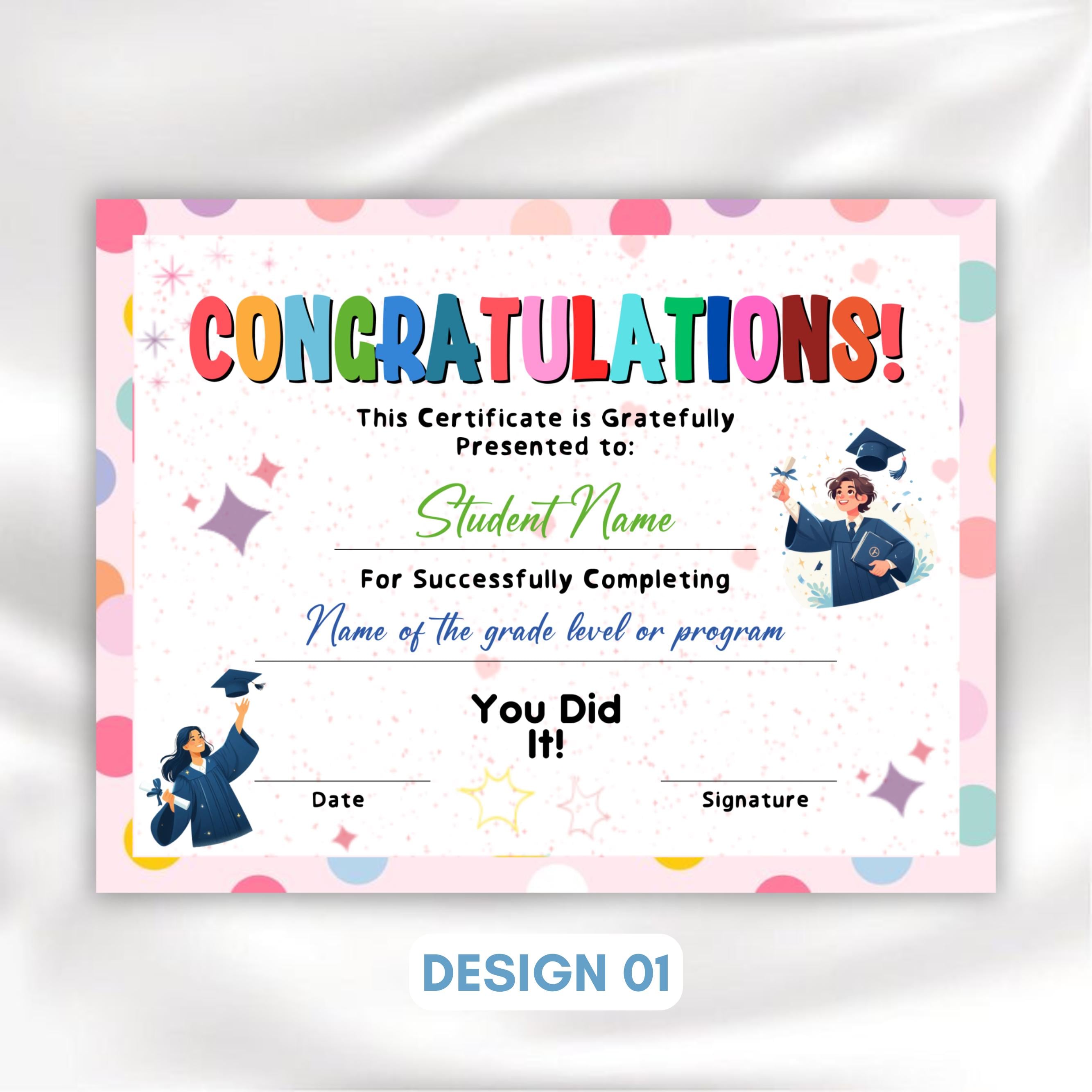 Editable Moving up Certificate, Preschool Graduation Certificate ...