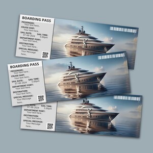 Printable Carnival Cruise Ticket Boarding Pass, Surprise Vacation Trip ...