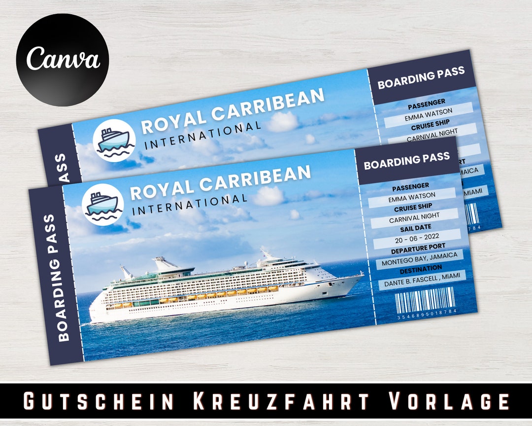 Cruise Voucher Template | Travel Voucher to Print | Digital Template ...