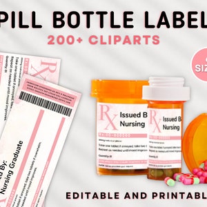 Prescription Label Template Editable RX Bottle Label Template Party ...
