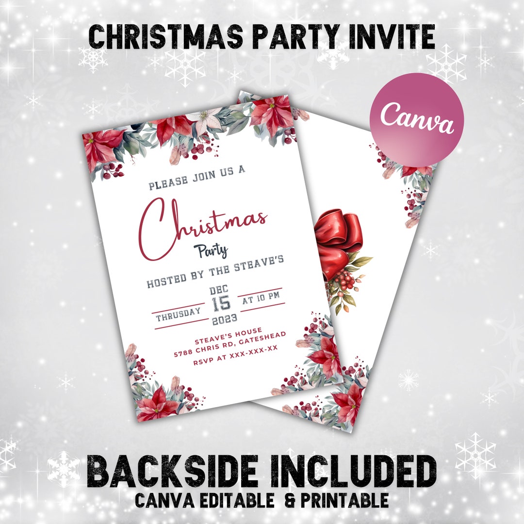 Editable Merry Little Country Christmas Party Invitation Template ...