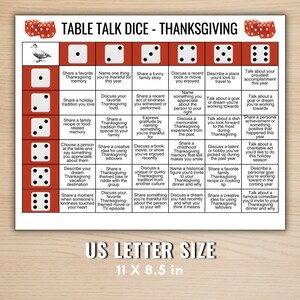Dicebreaker Roll and Tell Game, Thanksgiving Icebreaker Game ...