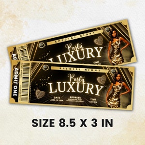 Editable Party Ticket Canva Template, Printable Event Ticket, Concert ...