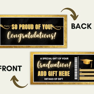 Graduation Gift Certificate, Surprise Gift for Grads, DIY Senior 2023 ...