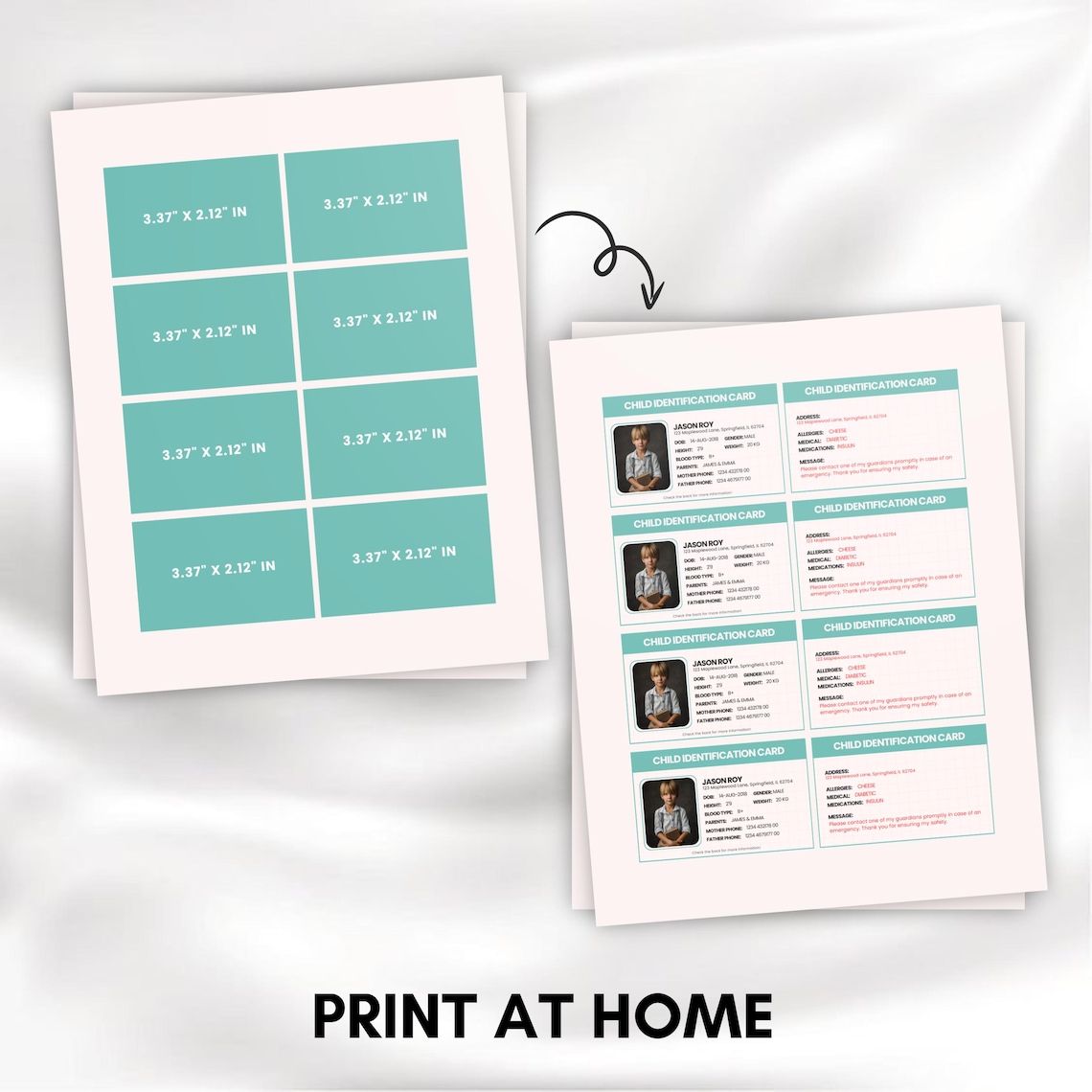 Editable Child ID Card Canva Template, Custom Id Card for Kids, Id ...