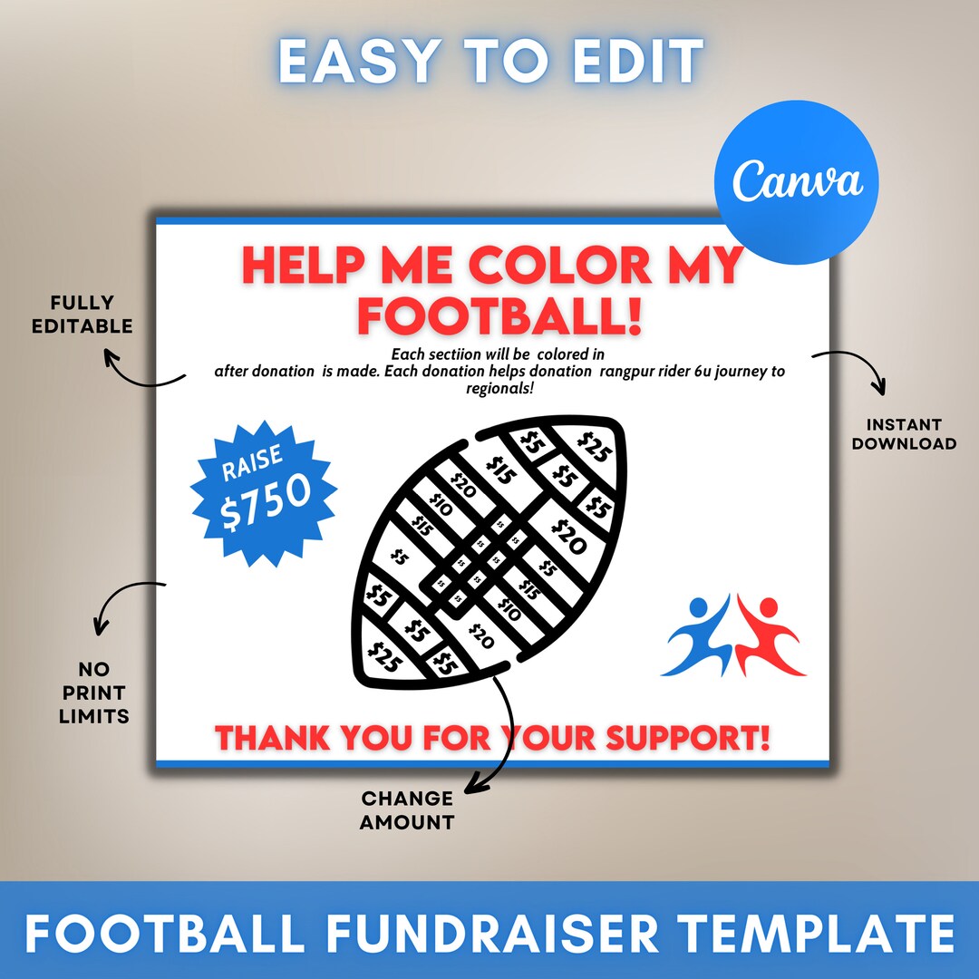 Football September Fundraiser Calendar, Pick a Date to Donate, Calendar ...