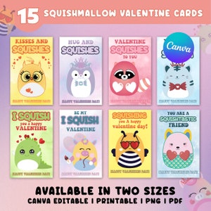 15 Squishmallow Valentine Day Cards, Valentine Squishmallow Stickers ...