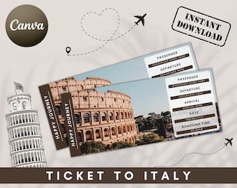 Italy Gift Ticket - Etsy