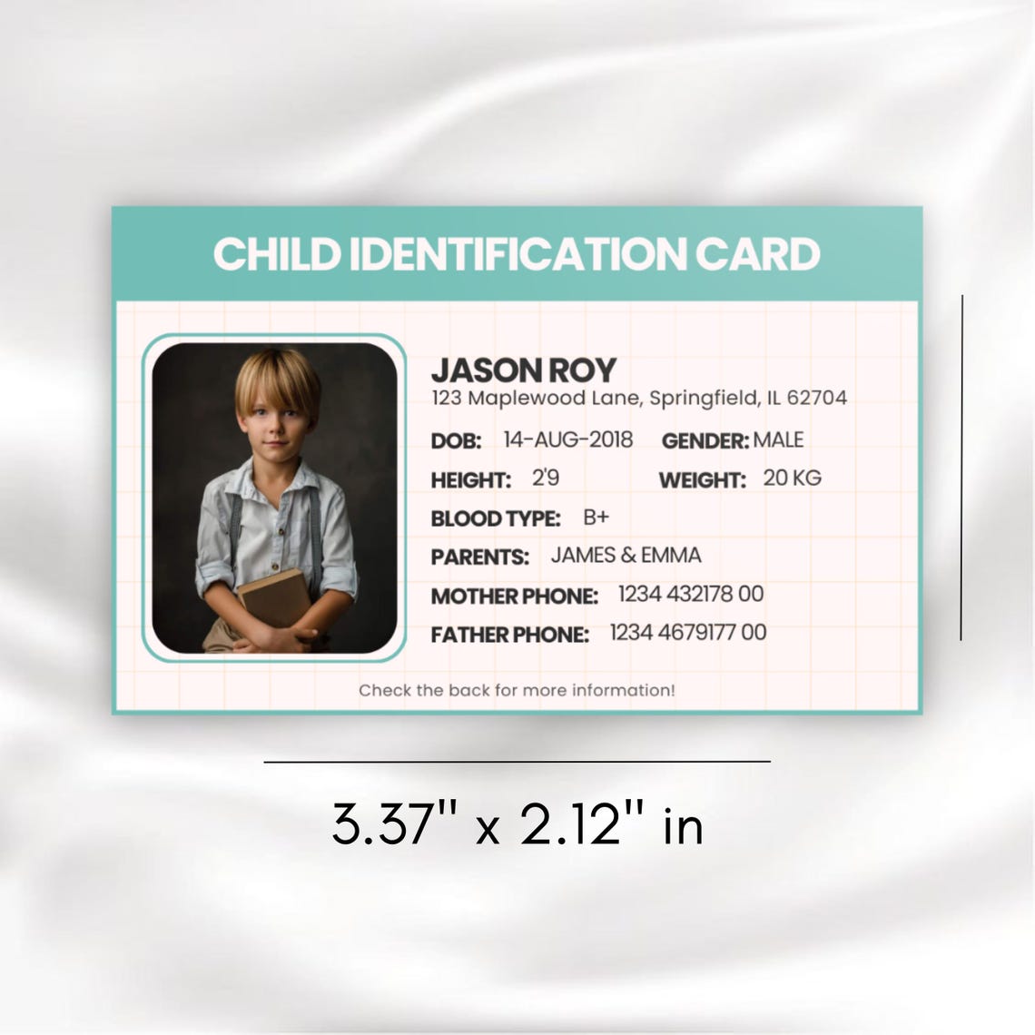 Editable Child ID Card Canva Template, Custom Id Card for Kids, Id ...