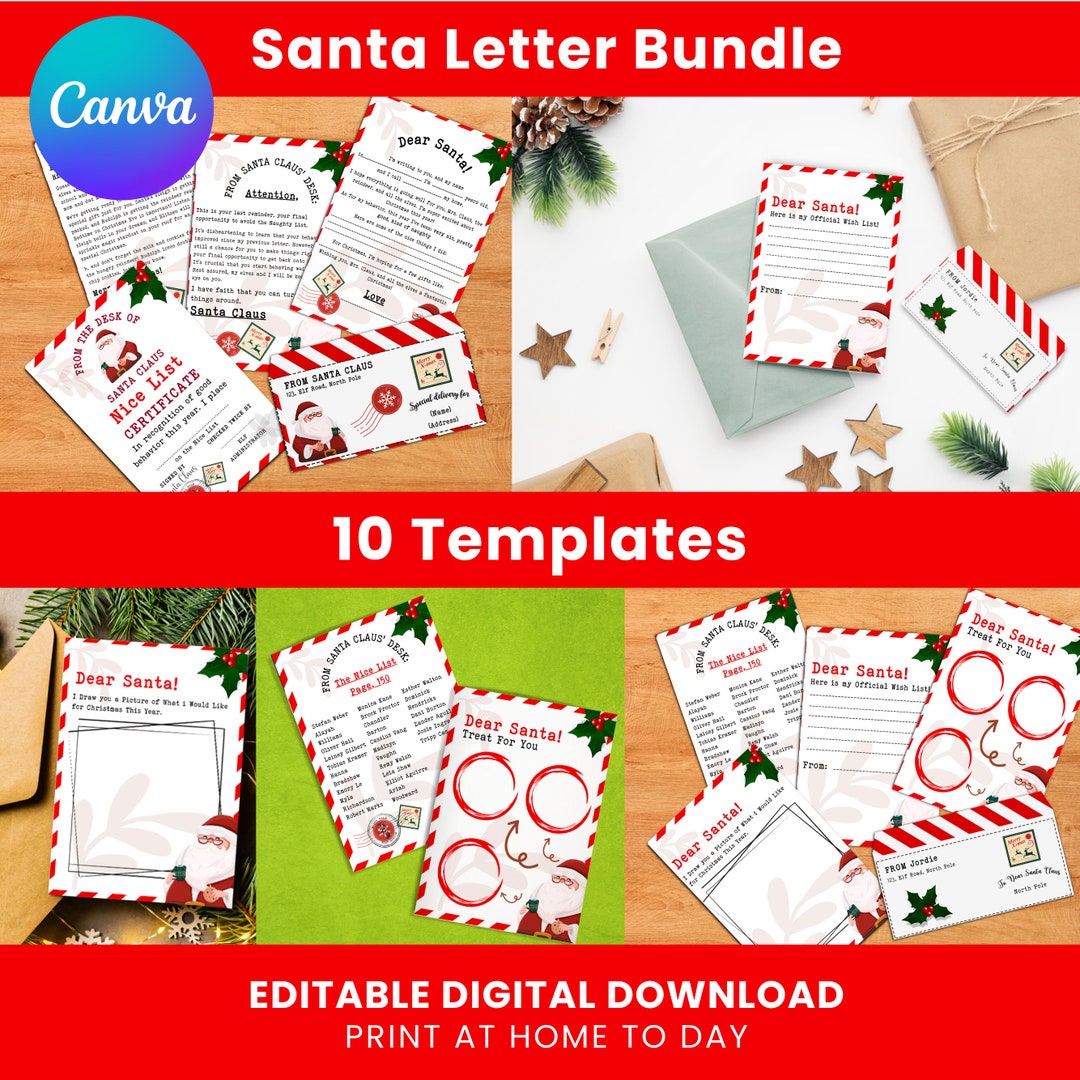 Letter From Santa for Kids Bundle With Santa Envelope, Wish List and ...