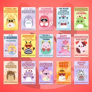 15 Squishmallow Valentine Day Cards, Valentine Squishmallow Stickers ...