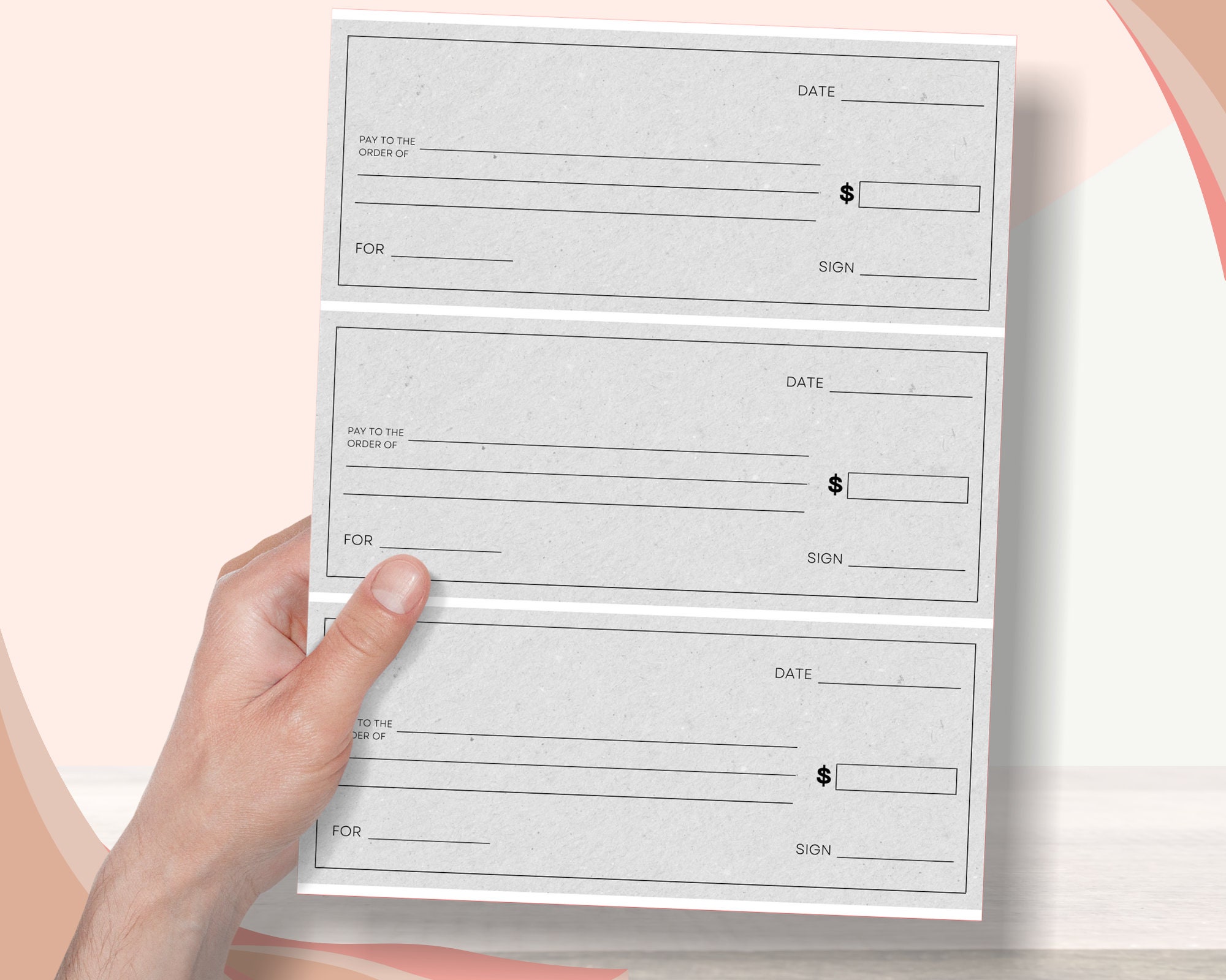 Blank Check Template Blank Checks Blank Check Check - Etsy