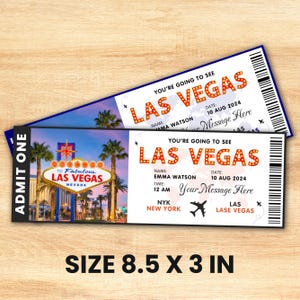 Printable LAS VEGAS Surprise Ticket Canva Template, Editable Surprise ...