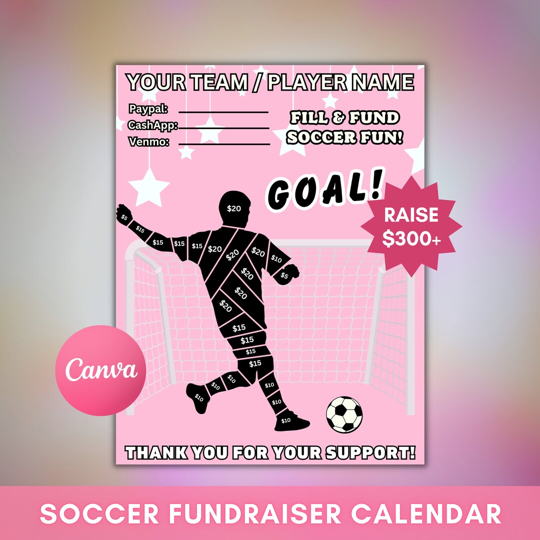 Editable Soccer Pick a Date to Donate Fundraiser Template, Fundraiser ...