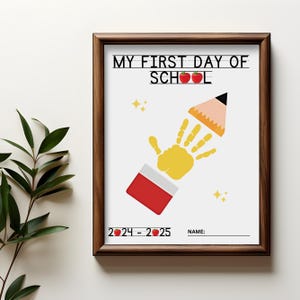 First Day of School Handprint Craft, Back to School Printable, School ...