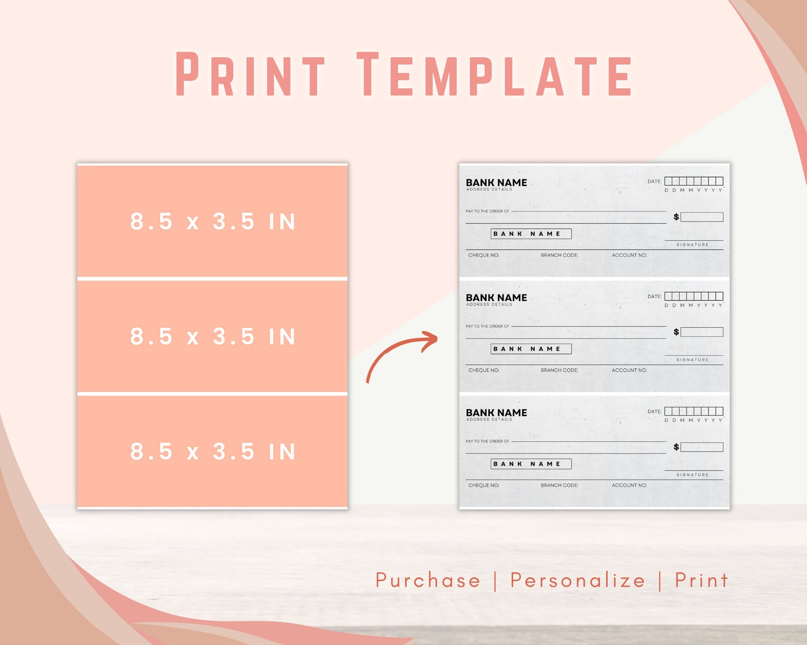 Editable Bank Check Blank Check Template Blank Checks Blank - Etsy