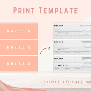 Editable Bank Check, Blank Check Template, Blank Checks, Blank Check ...