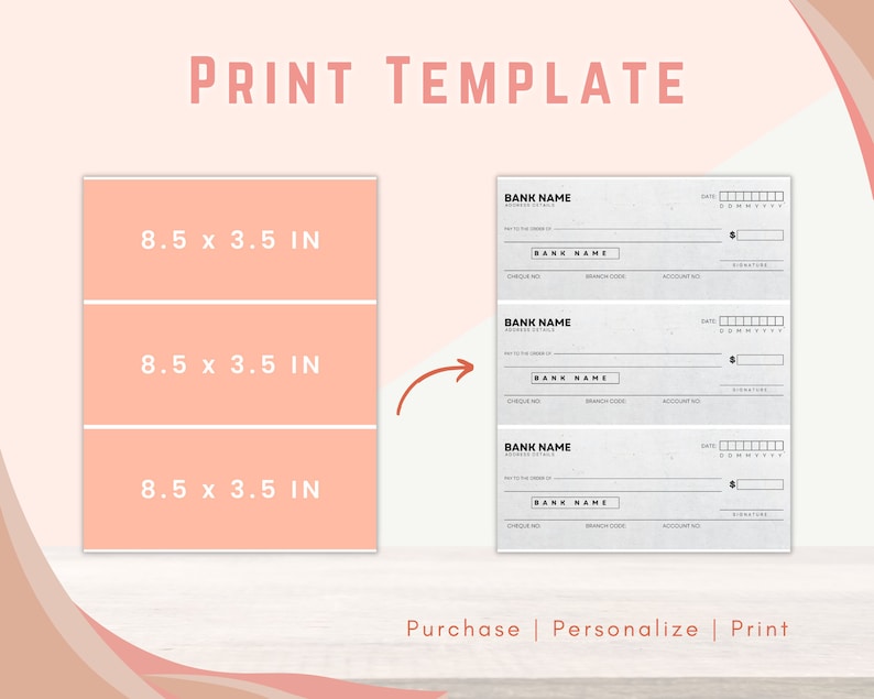 Editable Bank Check Blank Check Template Blank Checks Blank - Etsy