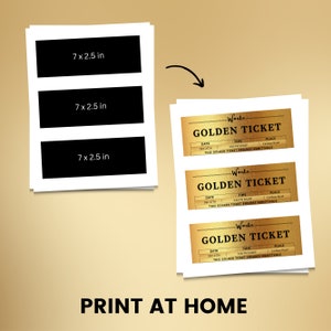 Golden Ticket Template, Printable Golden Ticket Editable Template ...