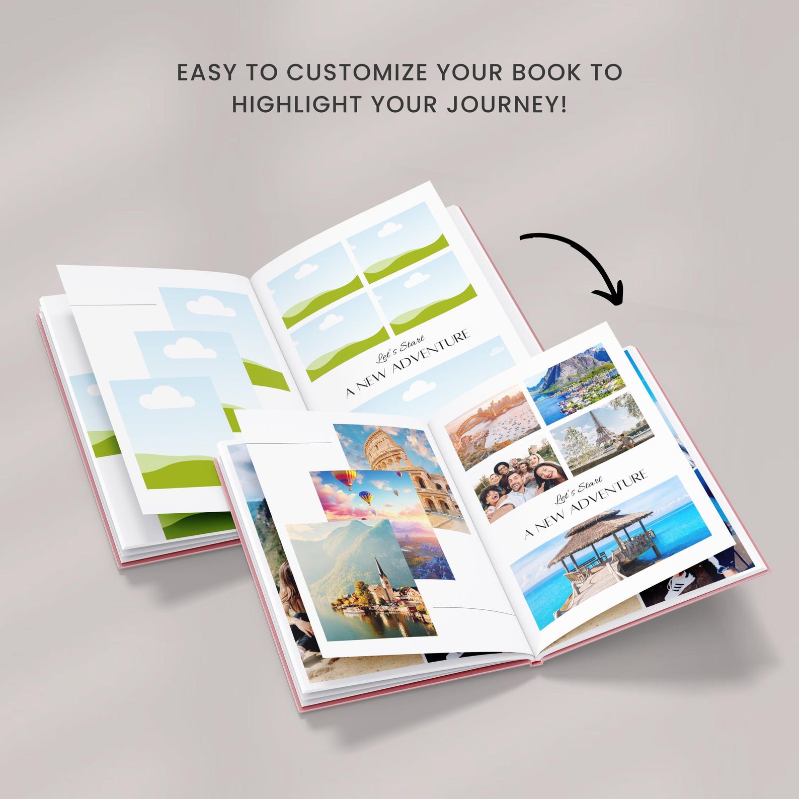Custom Travel Photo Book Covers, Europe Edition Travel Photo Book Canva ...