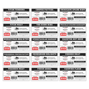 Editable Halloween Meat Labels, Fake Food Labels, Meat Stickers, Zombie ...