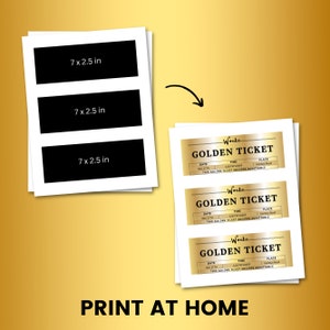 Golden Ticket Template, Printable Golden Ticket Editable Template ...