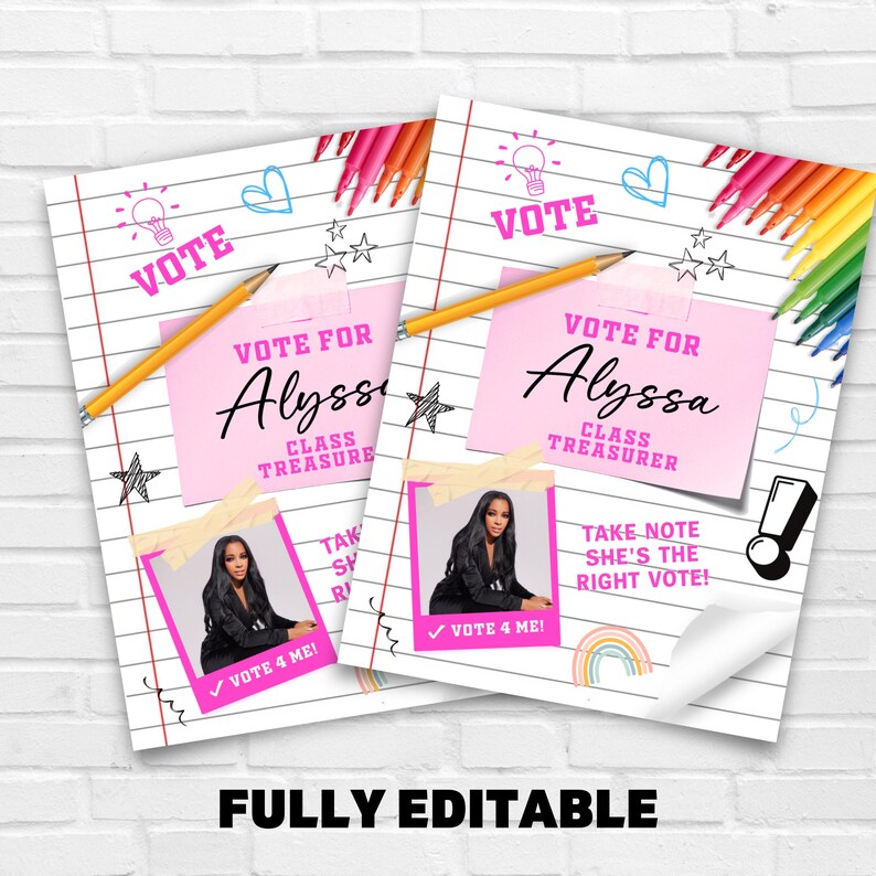 3 Campaign Homecoming Posters, Vote for Me, College Homecoming, Class ...