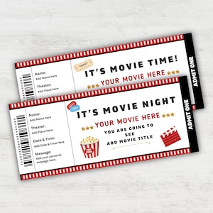 Movie Night Ticket, Movie Ticket, Fake Movie Ticket, Cinema Ticket ...
