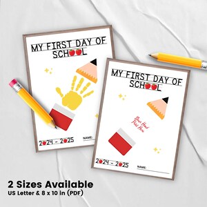 First Day of School Handprint Craft, Back to School Printable, School ...