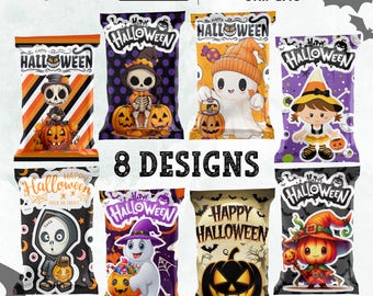 Cute Ghost Halloween Chip Bag Wrapper, Trick or Treat Halloween Party ...