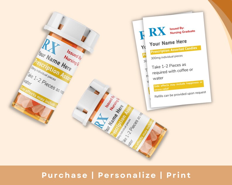 Pill Bottle Labels Printable Editable Prescription Label - Etsy