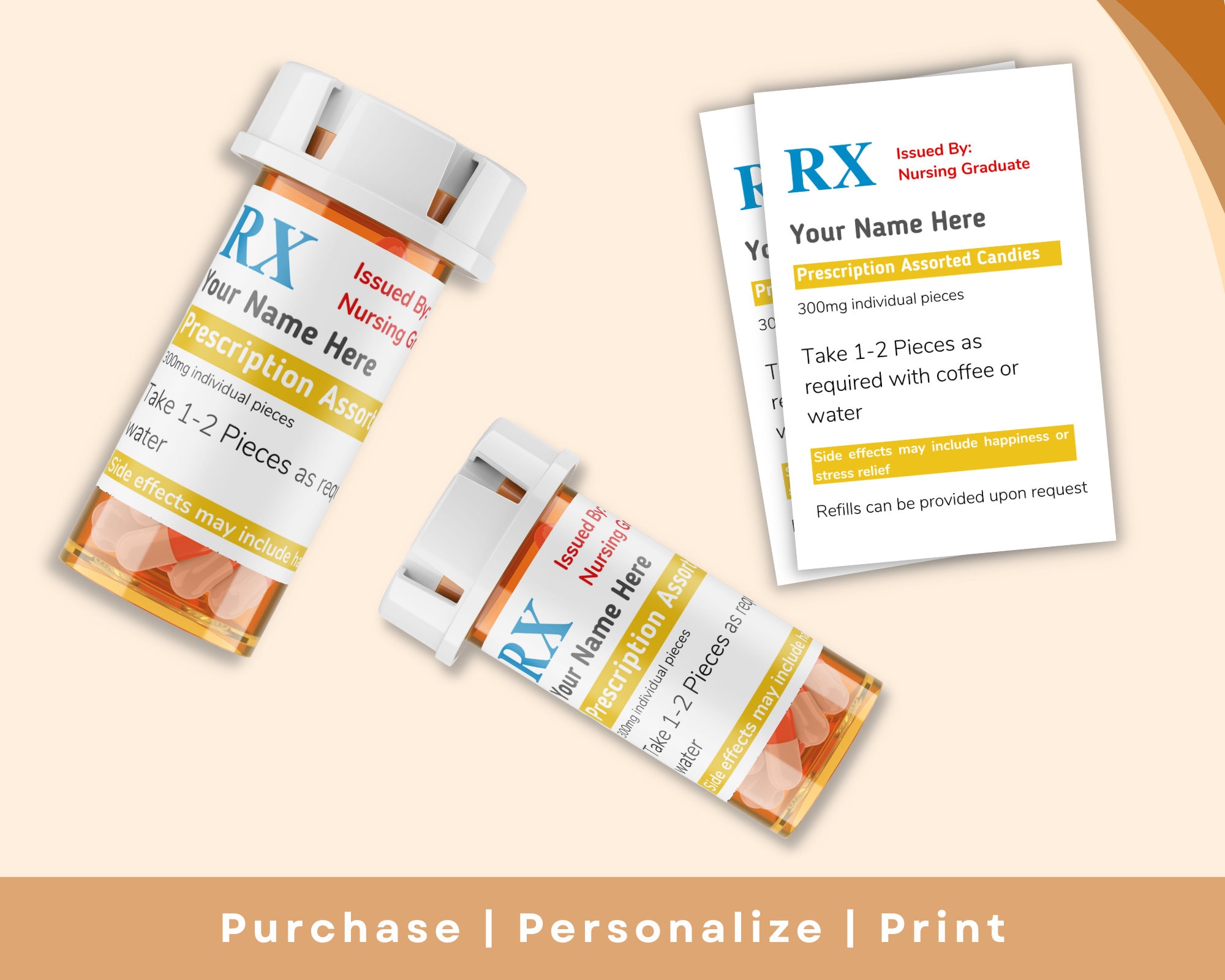 Pill Bottle Labels Printable Editable Prescription Label - Etsy
